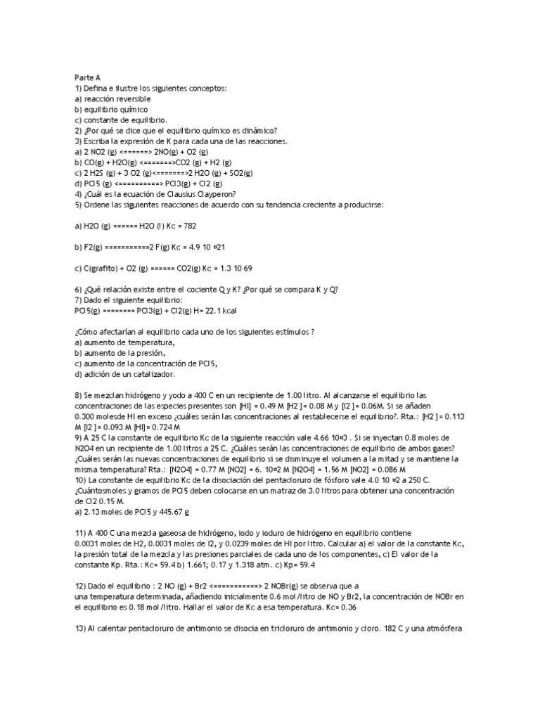 Eq Quimico | PDF | Equilibrio químico | Amoníaco