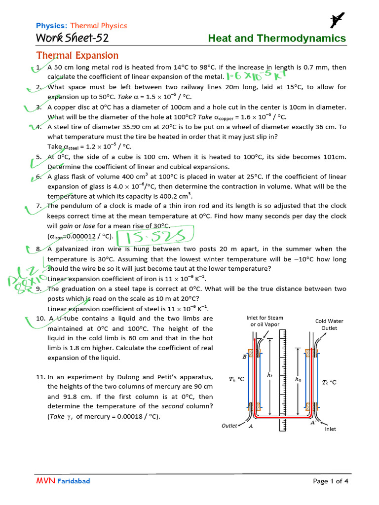04 WS-52 Thermal Expansion | PDF | Thermal Expansion | Materials Science