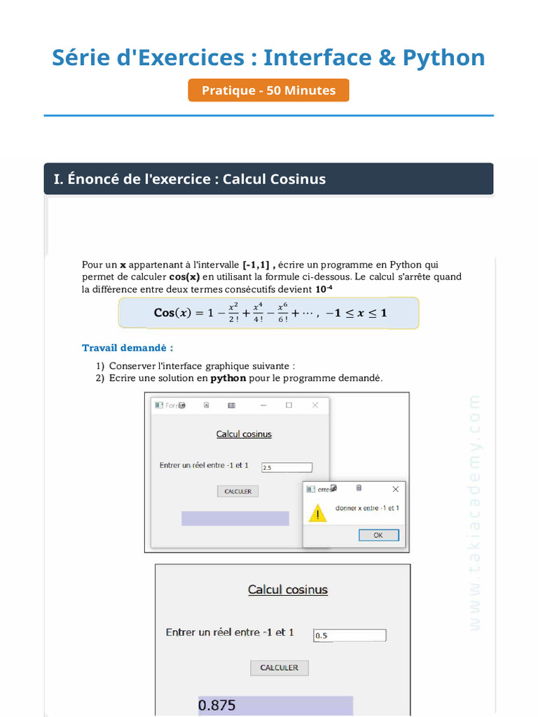 Correction Cosinus Python | PDF