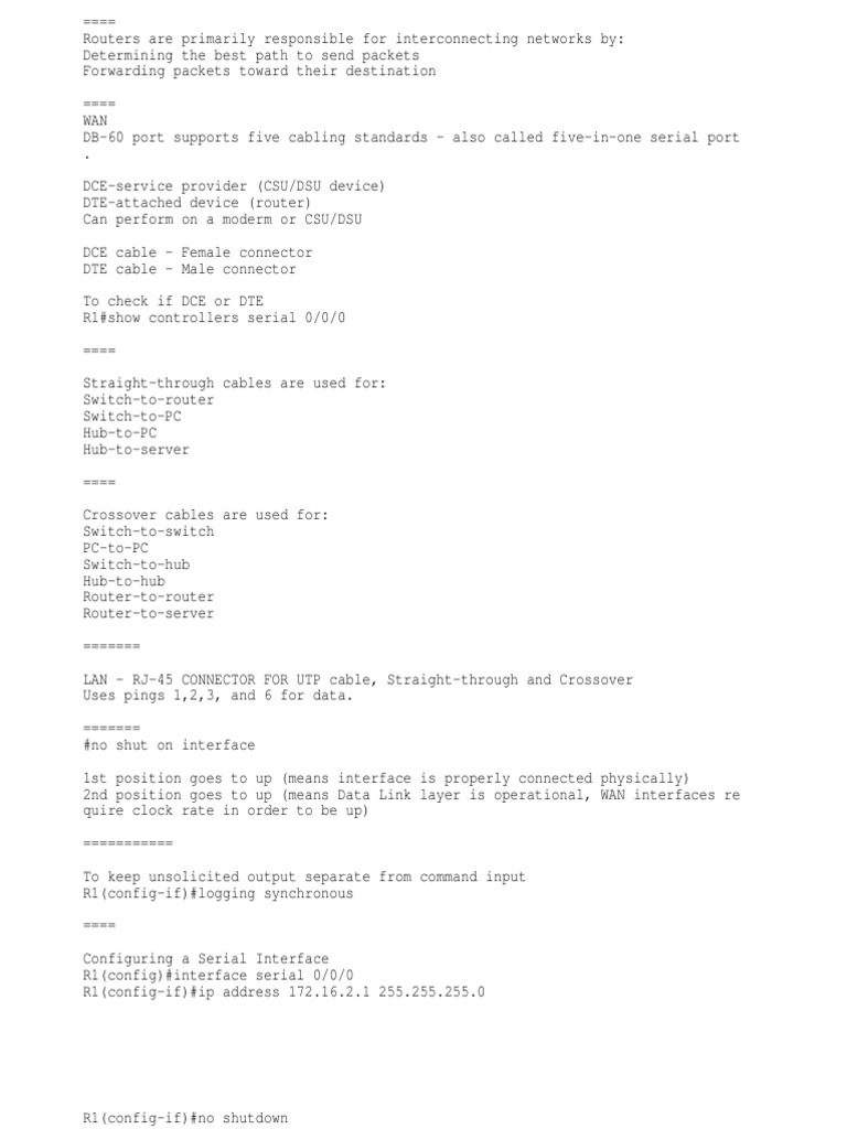 CCNA II Chapter 2 Summary | PDF | Router (Computing) | Ip Address