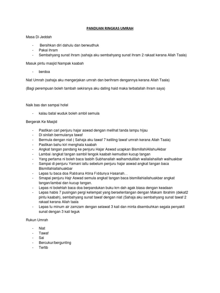 Panduan Ringkas Umrah | PDF