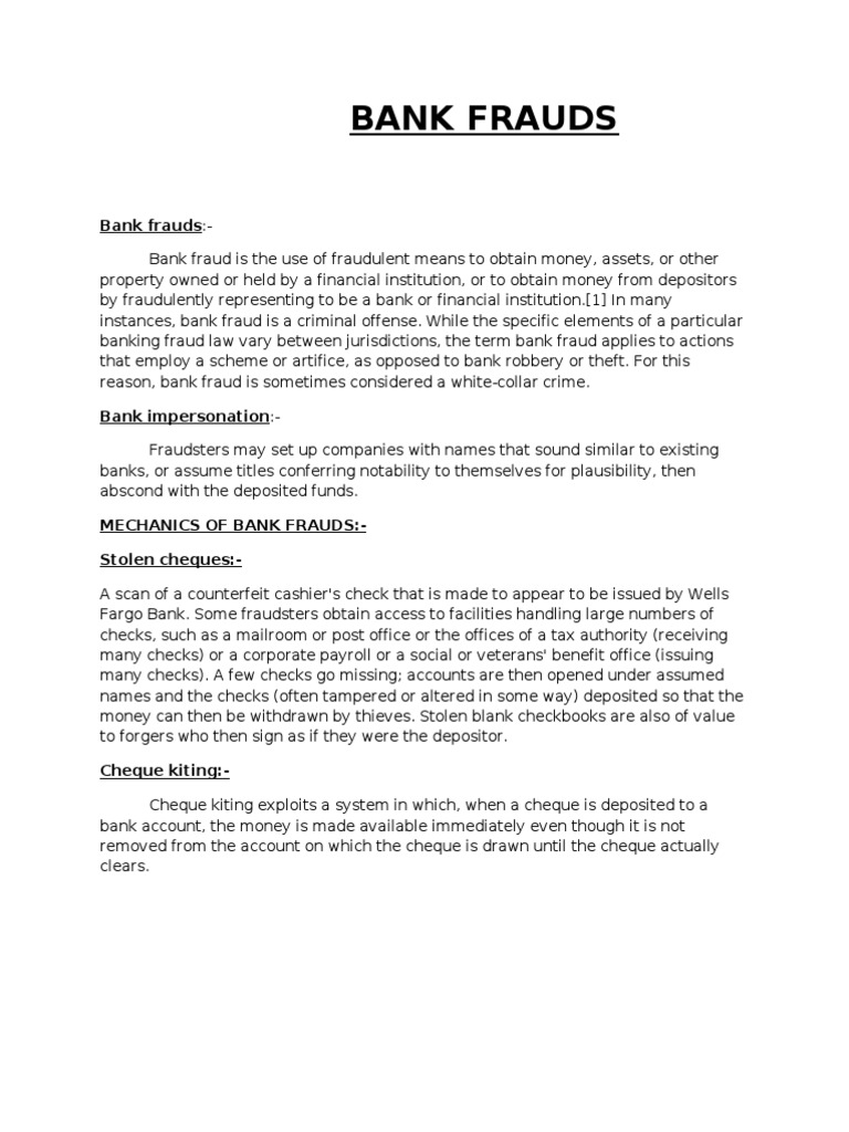 Bank Fraud Info | PDF | Automated Teller Machine | Cheque