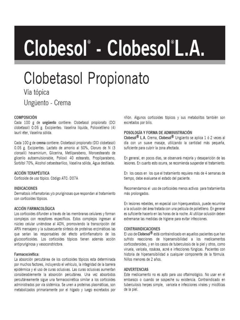 Inserto_Clobesol_v2 | PDF | Corticosteroides | Farmacología