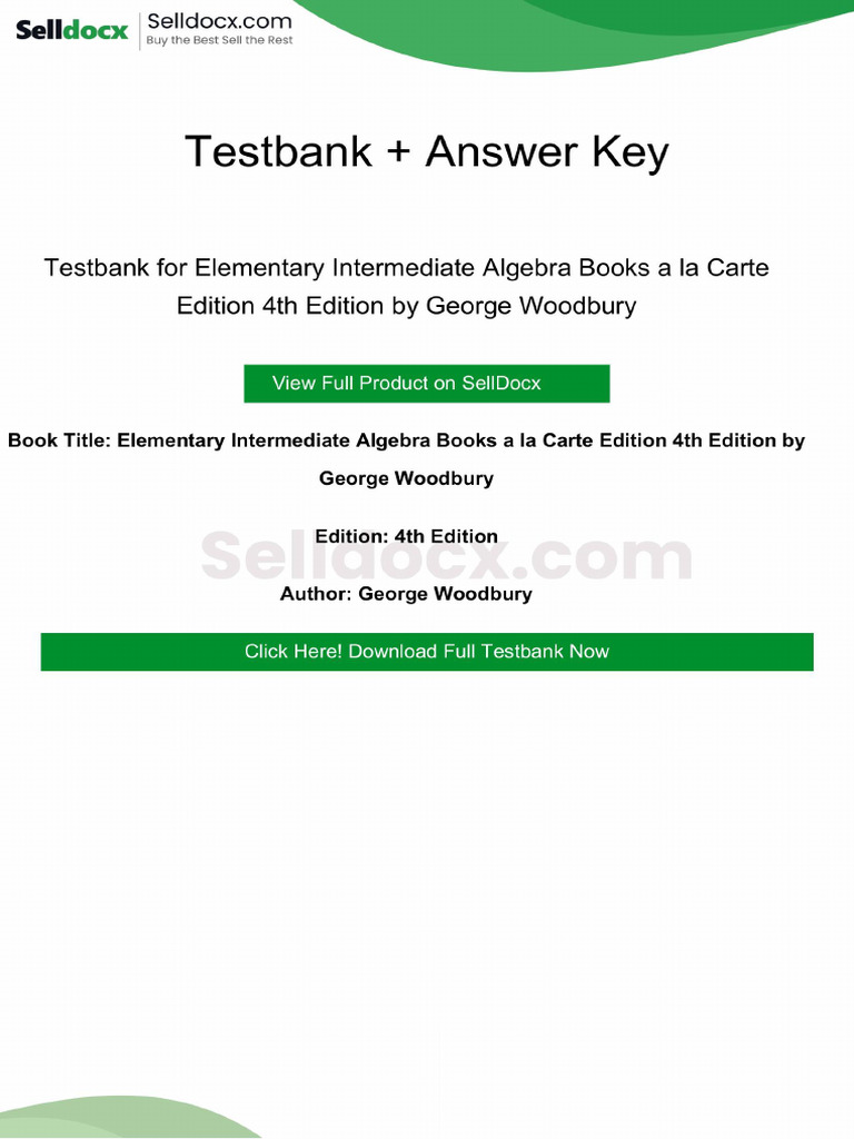 Elementary Intermediate Algebra Books a La Carte Edition 4th Edition ...