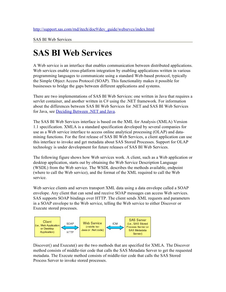 SAS BI Web Services | PDF | Web Service | Soap