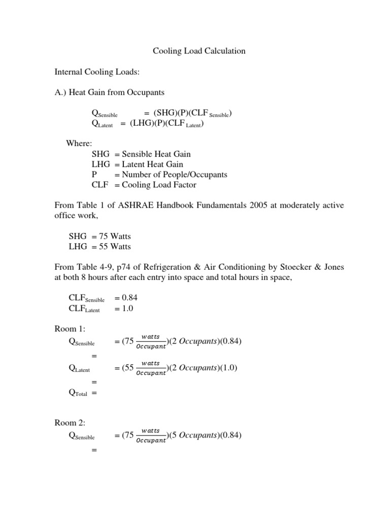 Cooling Load Calculation | Engineering Thermodynamics | Air Conditioning