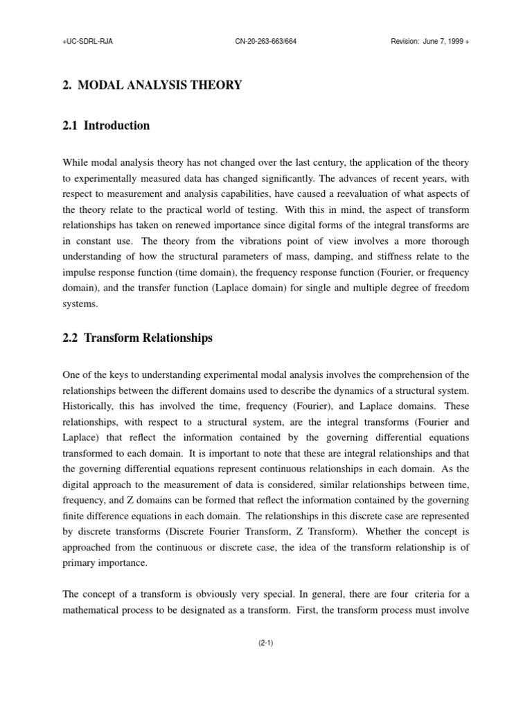Modal Analysis | PDF | Laplace Transform | Fourier Transform