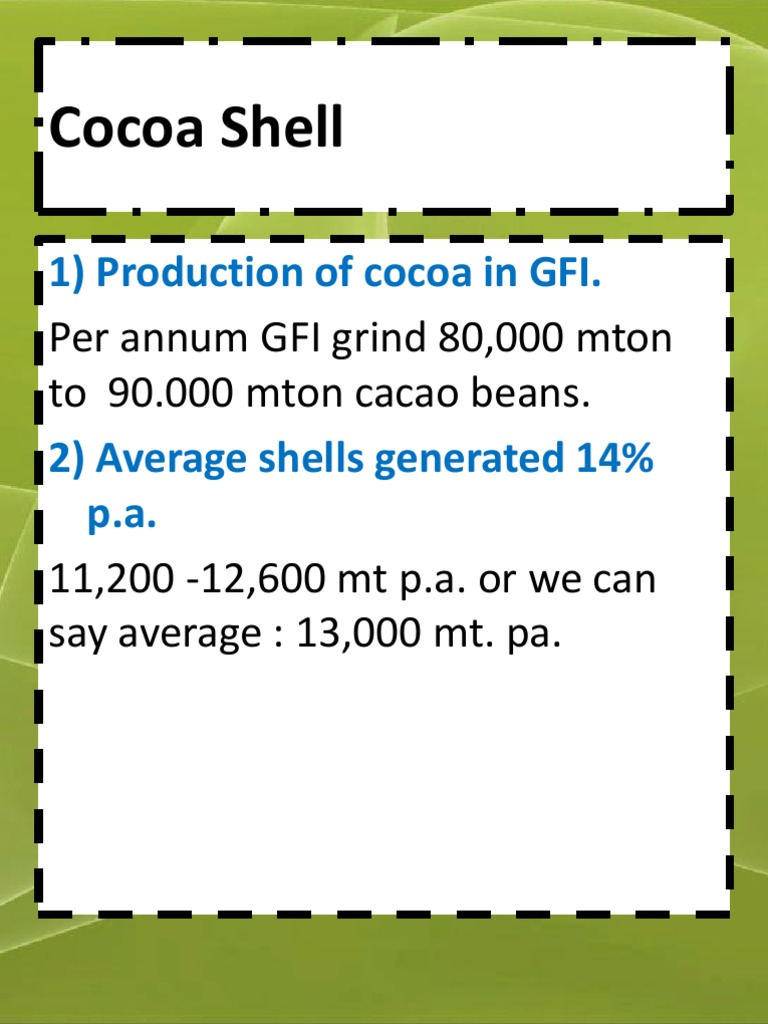 Cocoa Shell: 1) Production of Cocoa in GFI | PDF