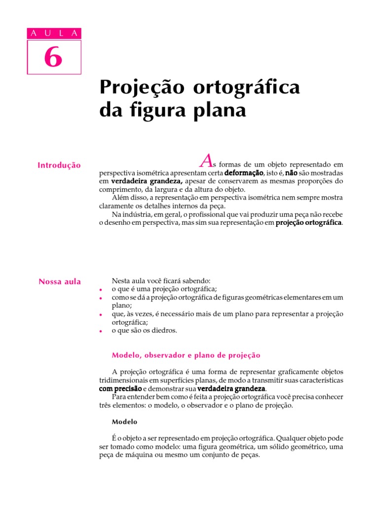 Desenho Técnico Aula6 | PDF | Perspectiva (gráficos) | Desenho técnico