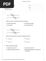Angle Relationships Worksheet | PDF | Angle | Geometric Measurement