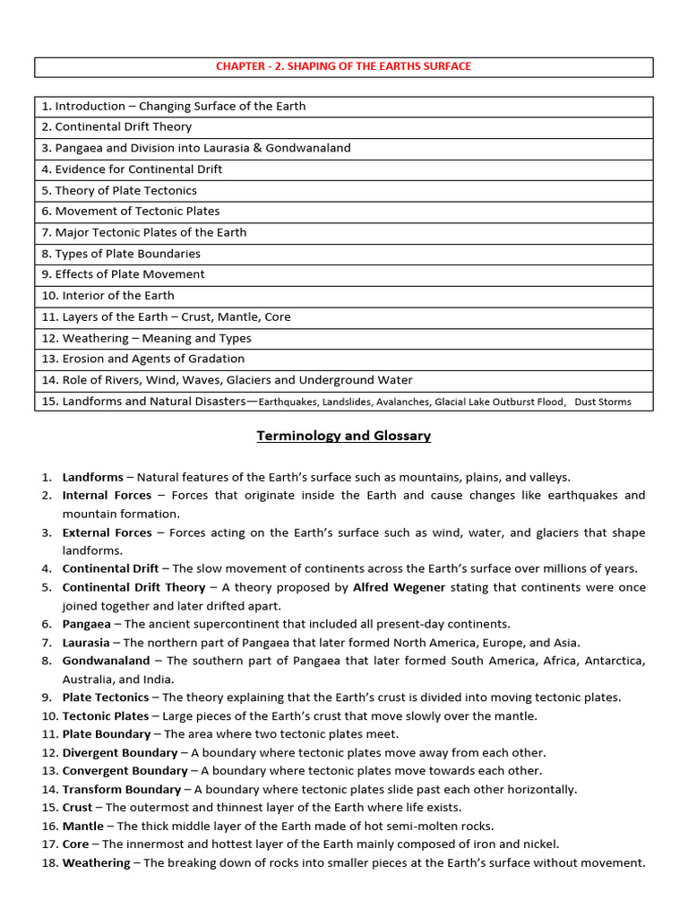 2. Shaping of the Earths Surface | PDF | Plate Tectonics | Earth