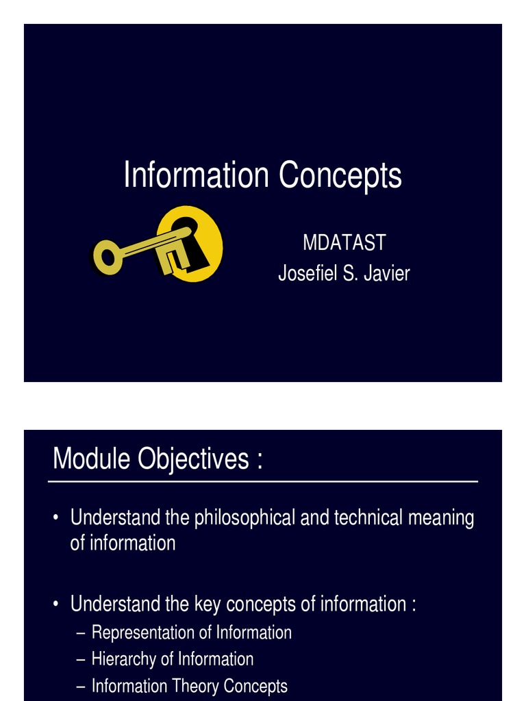 Information Concepts Pdf Concept Information