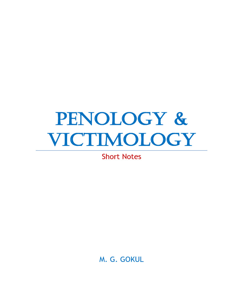 MG Penology & Victimology | PDF | Punishments | Prison