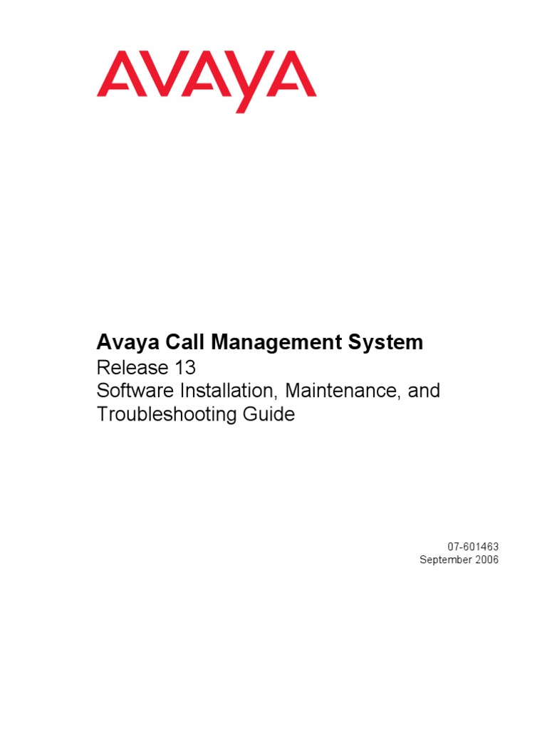 Avaya CMS R13 Installation Guide | PDF | Installation (Computer Programs) | Trademark