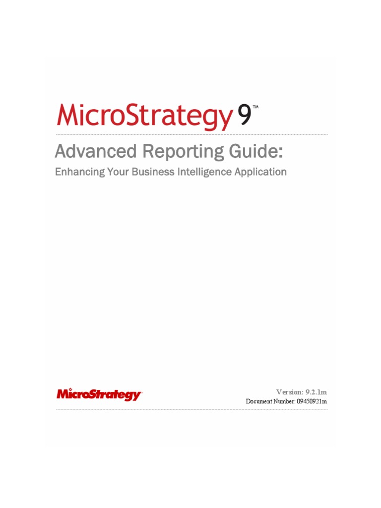 Microstrategy Advanced Reporting Guide 921m | PDF | Databases | Sql