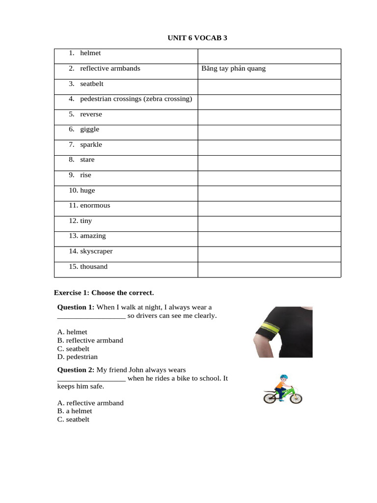 UNIT 6 VOCAB 3 and Week 20 Quiz | PDF | Road Transport | Transport