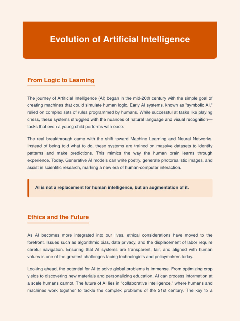 The Evolution of Artificial Intelligence | PDF
