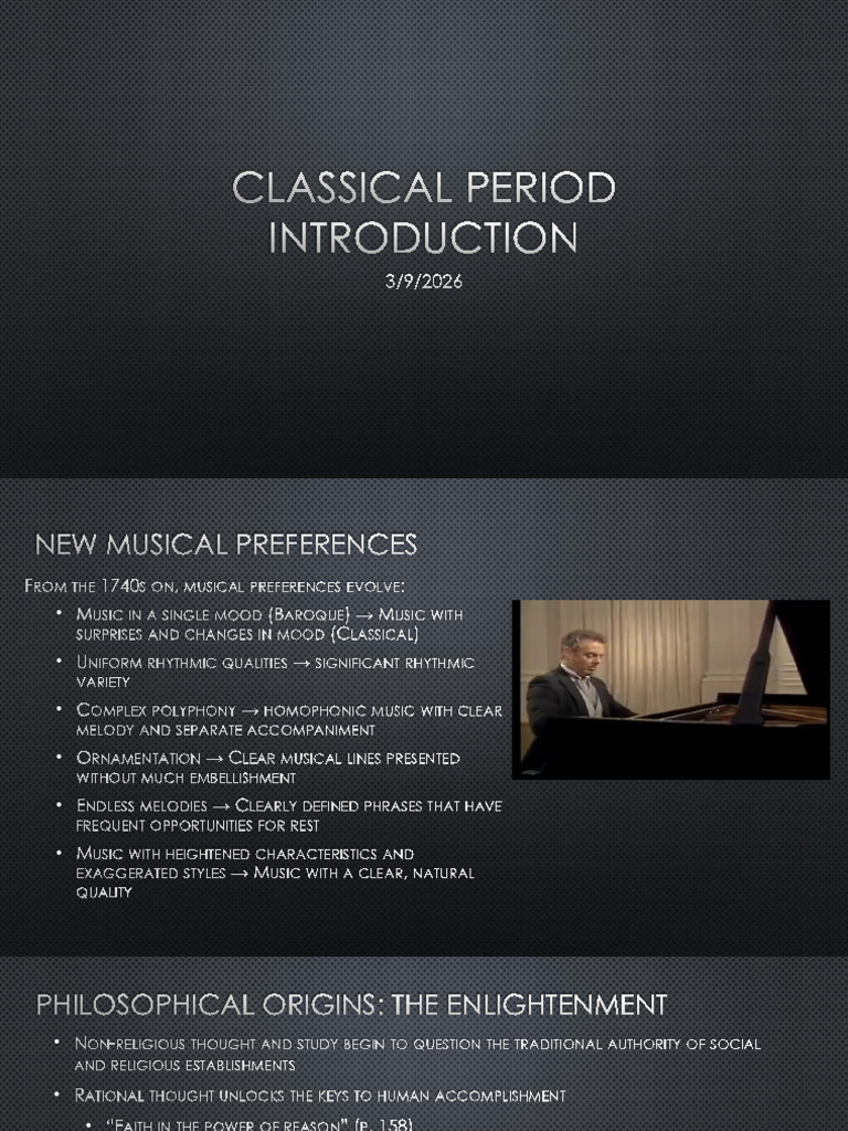 MUSI 150 Classical Period Introduction | PDF | Classical Period (Music ...