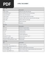 Grade 12 HTML Tag Reference Sheet | PDF | Html Element | Hyperlink