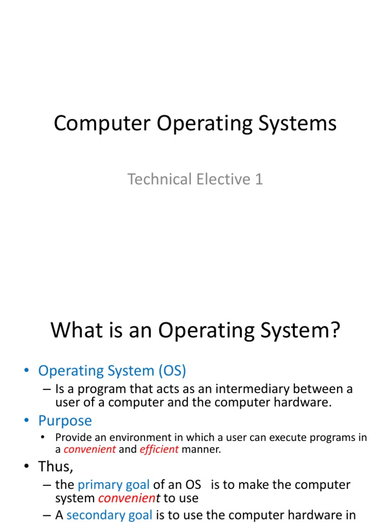 Lecture 1 Computer Operating Systems | PDF | Operating System | Process ...