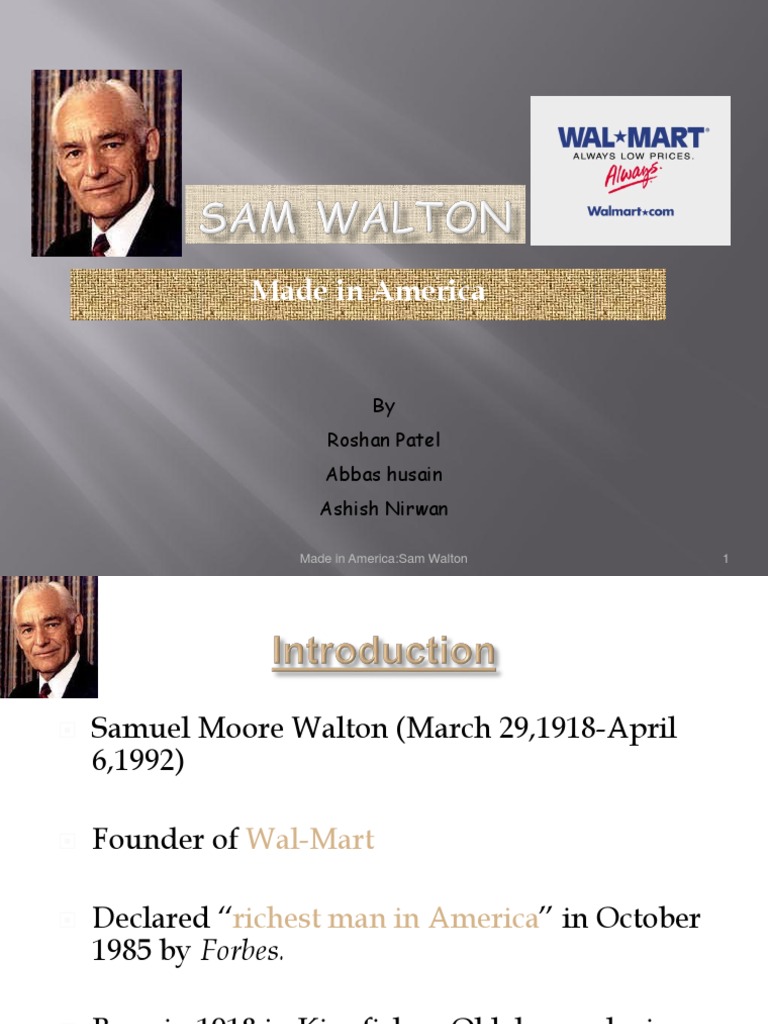Made in America Sam Walton | Walmart | Economies