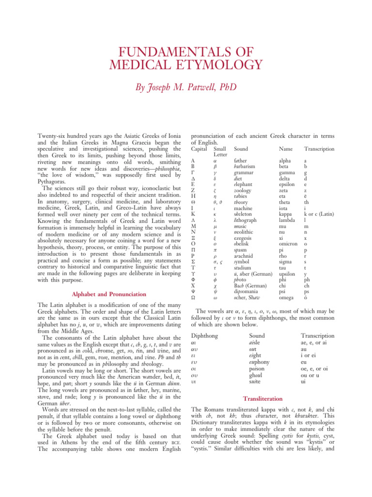 Medical Terminology for Anatomy ;) | PDF | Word | English Language