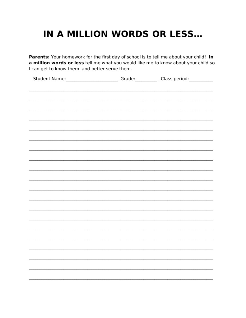 Parent Homework: Child Insights Form | PDF | Career & Growth