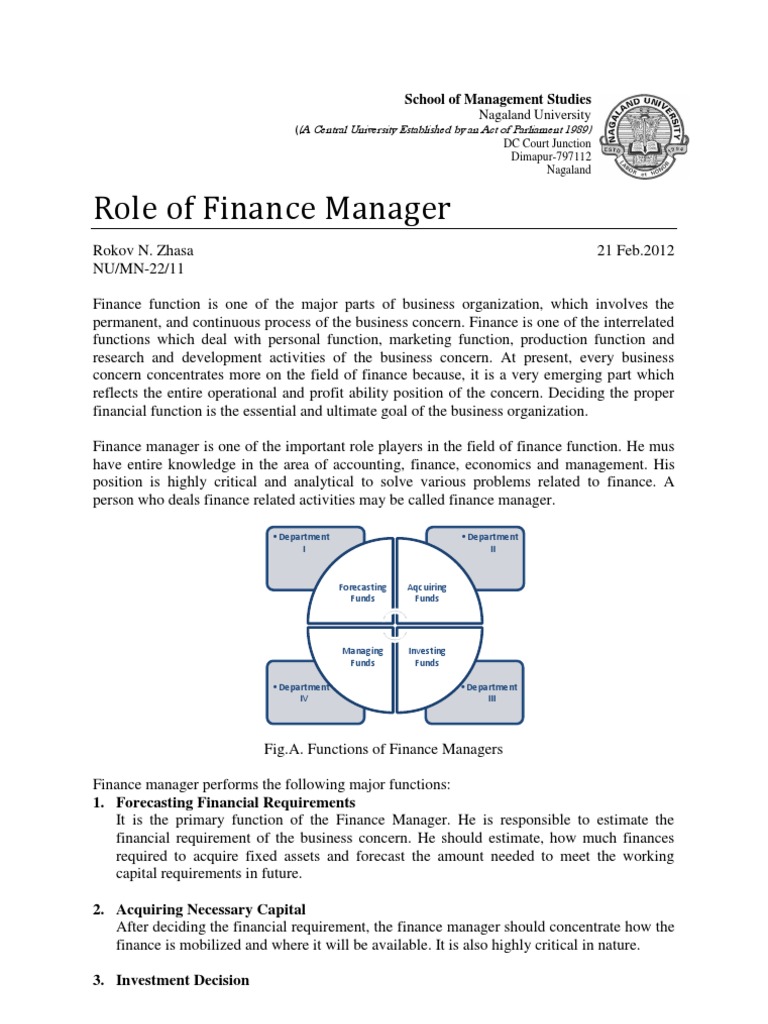 Key Roles of a Finance Manager | PDF | Business Economics | Economies