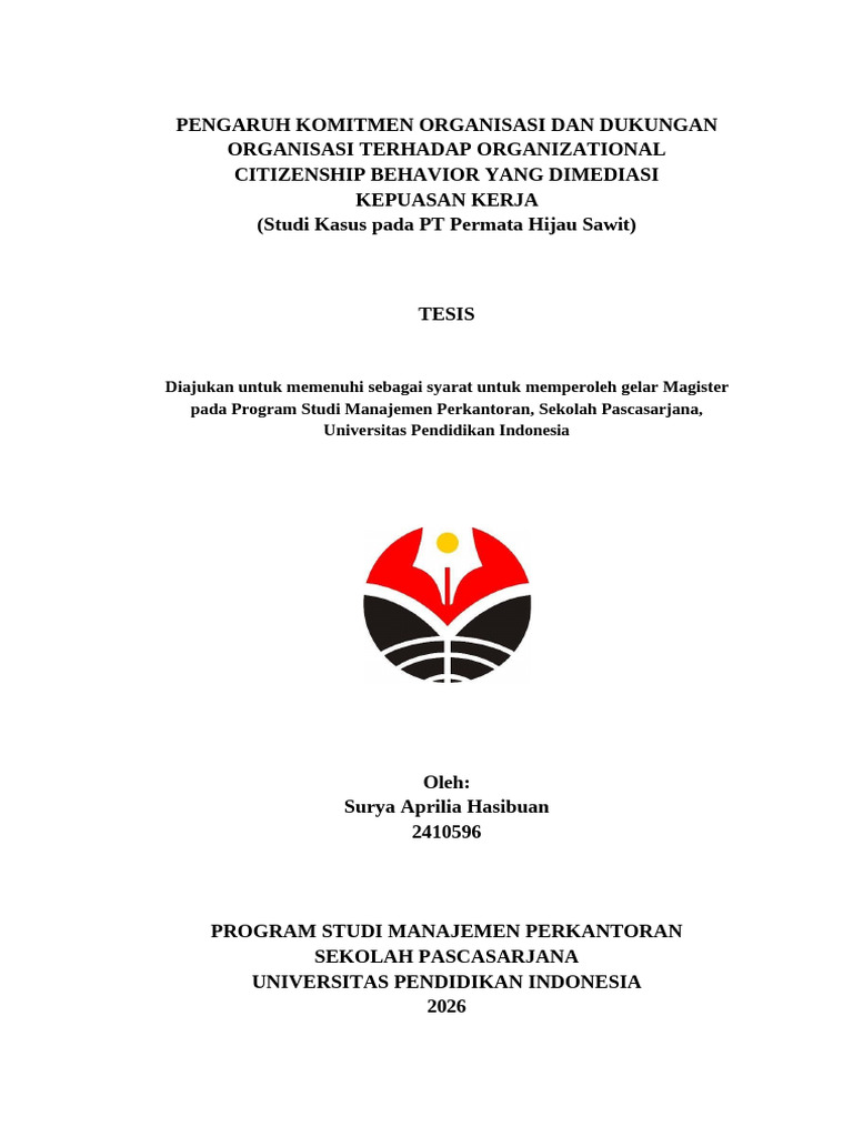 Bab 1, 2, Dan 3 + Daftar Pustaka - Tesis Surya Aprilia Hasibuan (11 ...