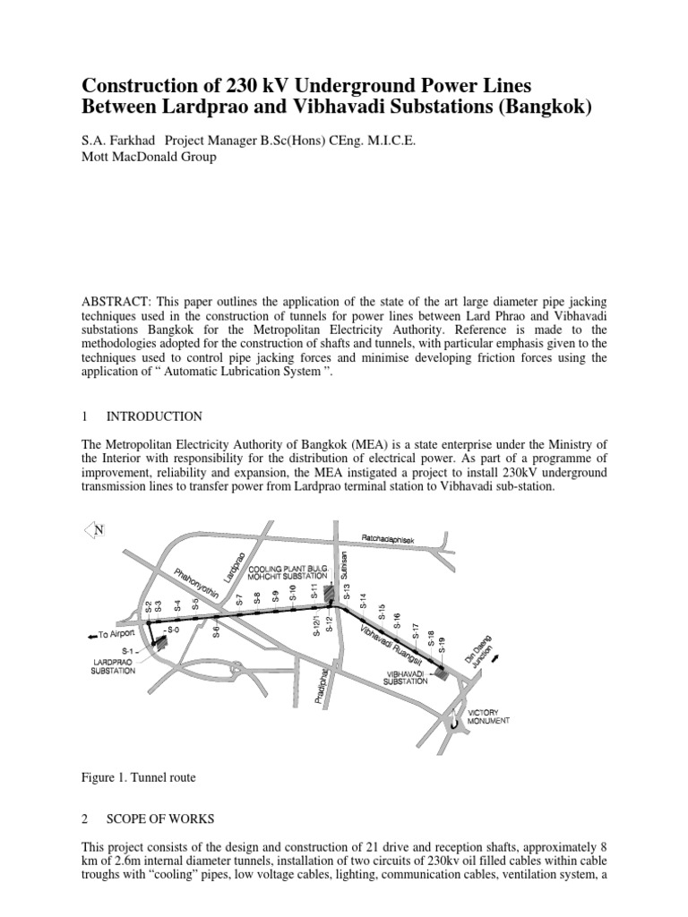 Bangkok 230kV Underground Cable Project | PDF | Deep Foundation | Tunnel