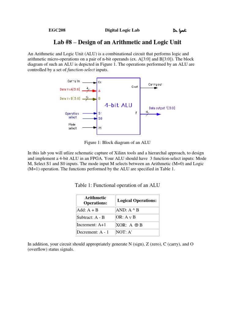 Lab 8 Pdf Digital Electronics Electrical Engineering