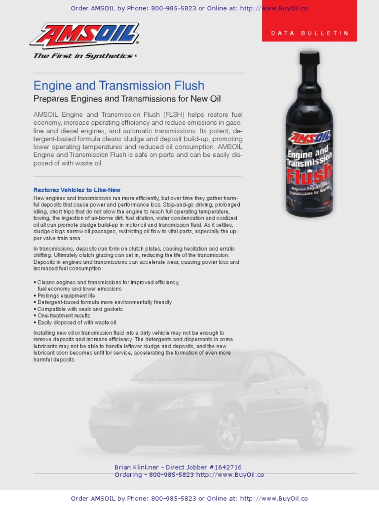 AMSOIL Engine and Transmission Flush - Cleaner | PDF | Motor Oil ...