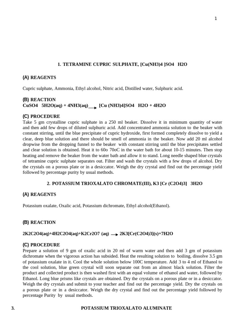 Inorganic Chemistry Practical 2 | PDF | Iron | Precipitation (Chemistry)