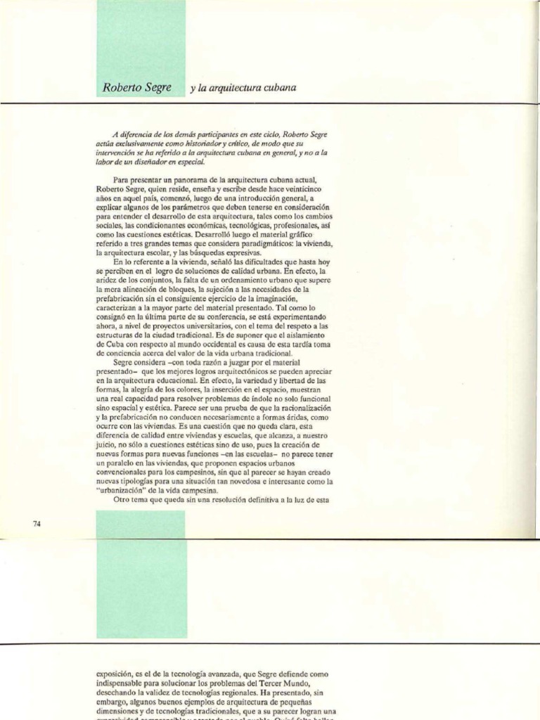 Roberto Segre, Arquitectura Cubana Hasta Los Años 80 | PDF | Cuba | la ...
