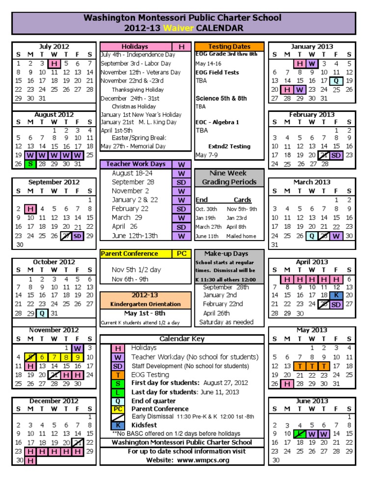 School Calendar 2012-13 | Download Free PDF | Holidays | Schools