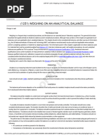 USP-NF 1251 Weighing On An Analytical Balance | PDF | Weight | Weighing ...