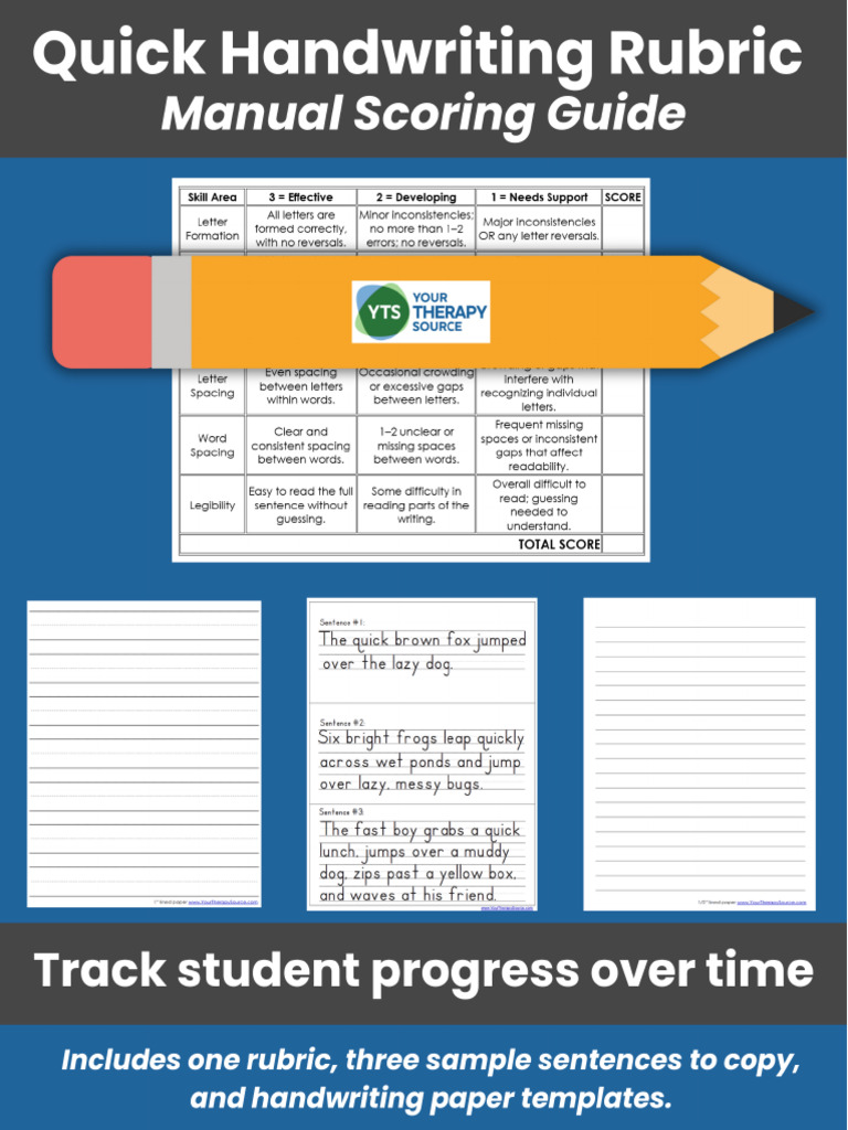 Quick Handwriting Rubric Manual Complete | PDF | Writing | Written ...