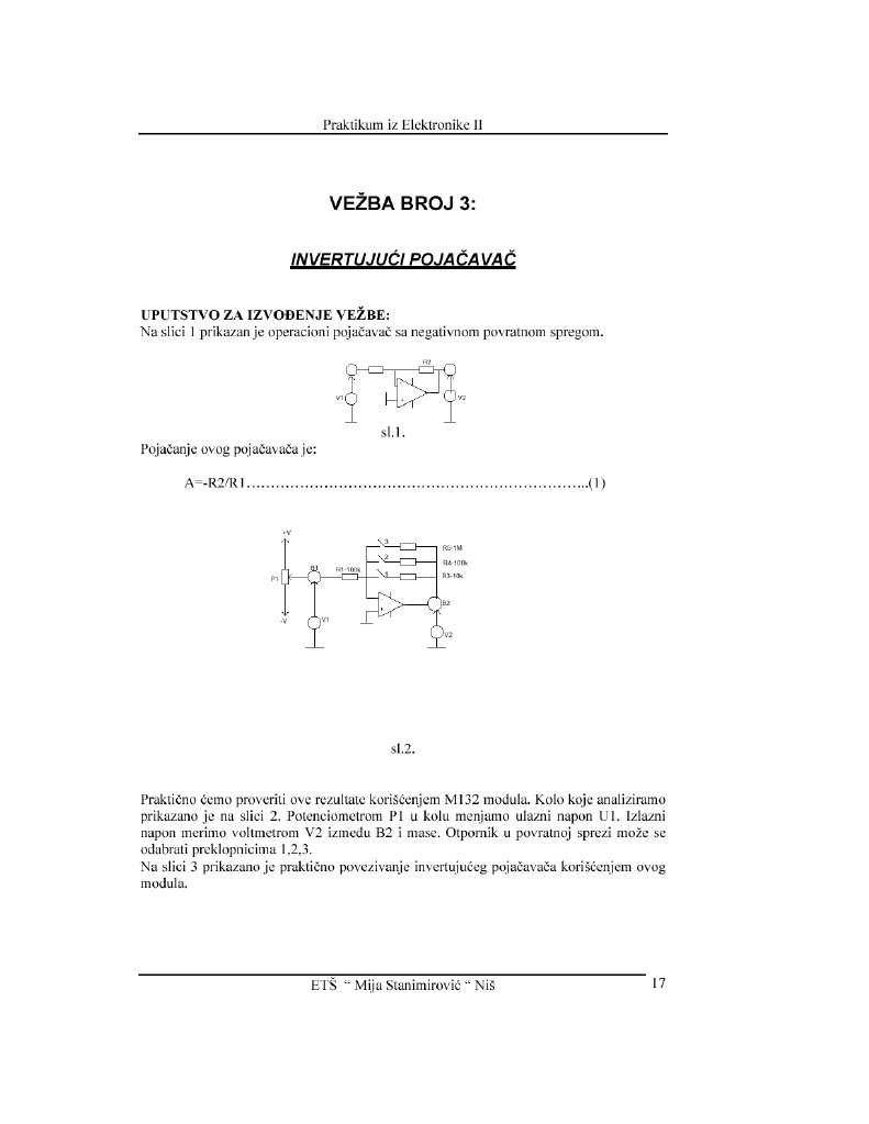 Invertujuci Pojacavac | PDF