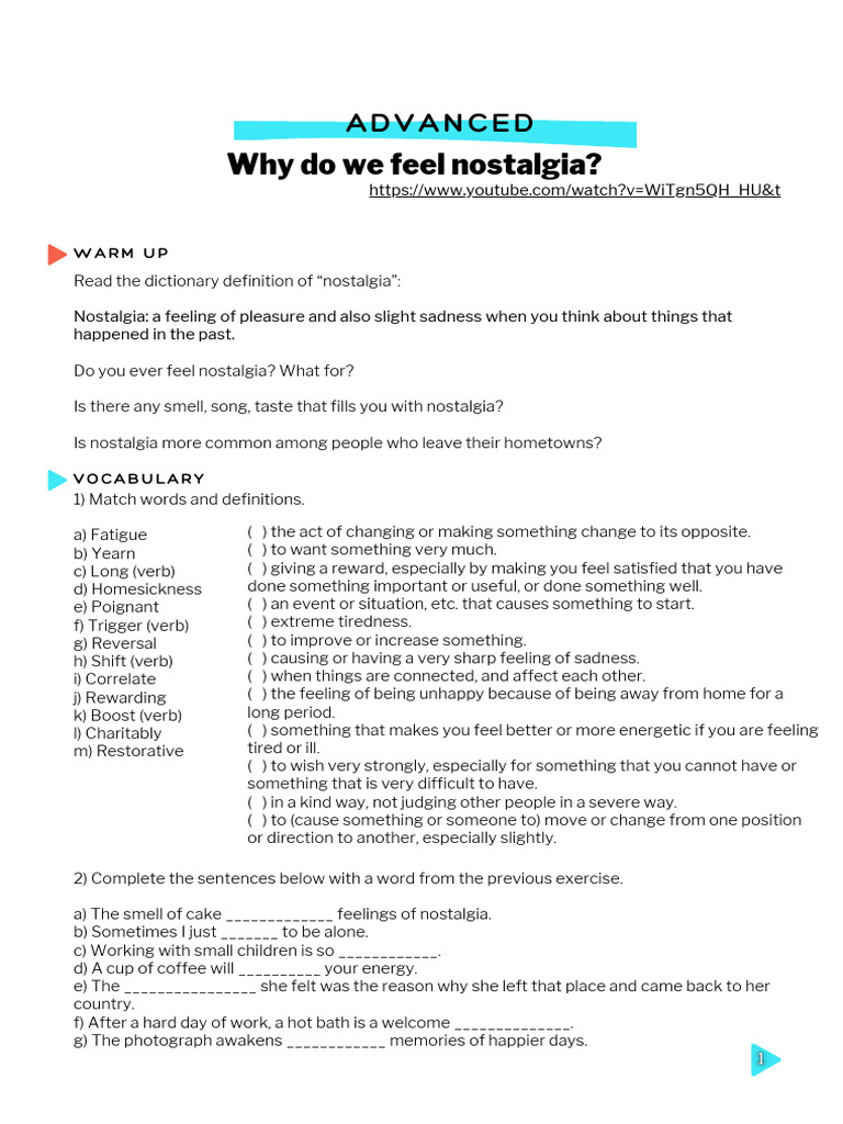Why do we feel nostalgia | PDF | Nostalgia | Psychology