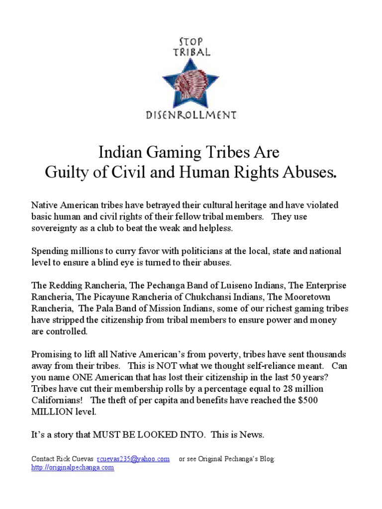 Tribal Disenrollment Media Press Kit | PDF | Native Americans In The ...