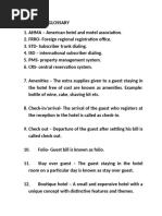 Front Office Terminology Guide | PDF | Hotel
