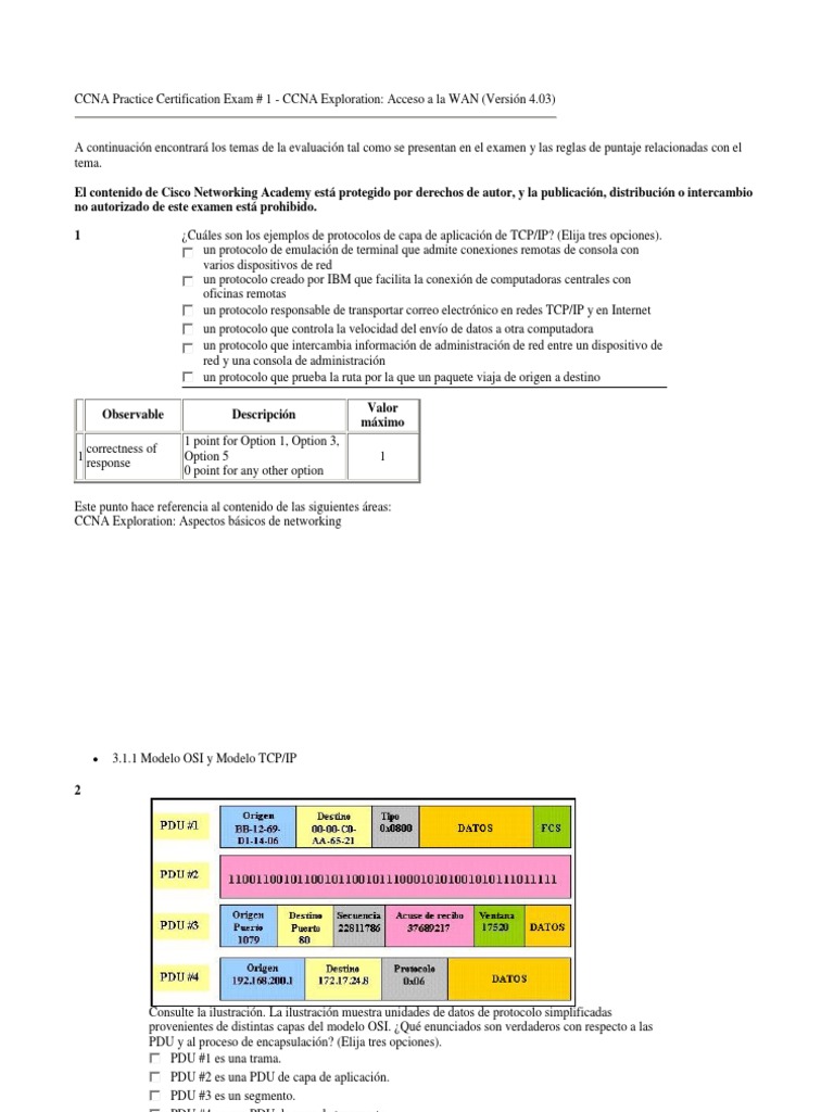 CCNA Practice Certification Exam | PDF | Enrutador (Computación ...
