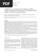 CAMCOG: Cognitive Assessment Overview | PDF | Executive Functions ...