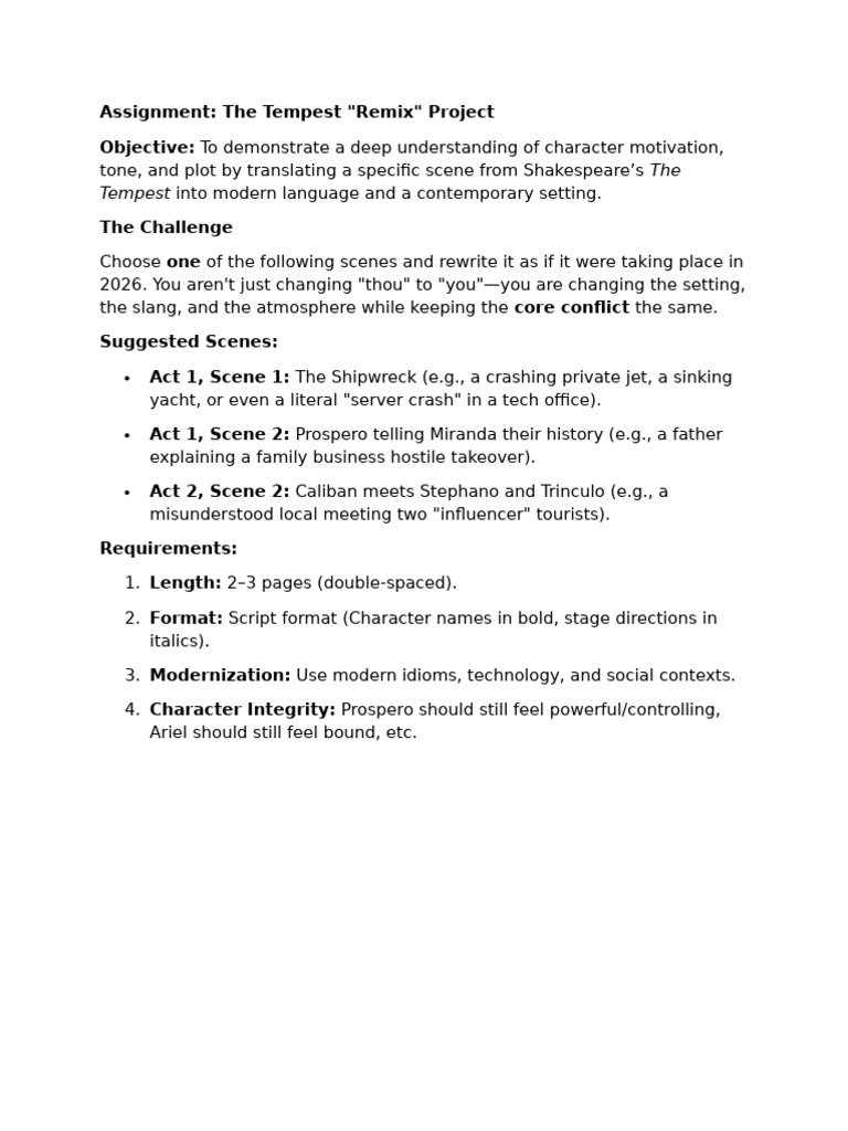 The Tempest Project | PDF