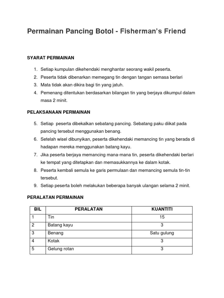 Permainan Pancing Botol PJ | PDF | Griya & Taman