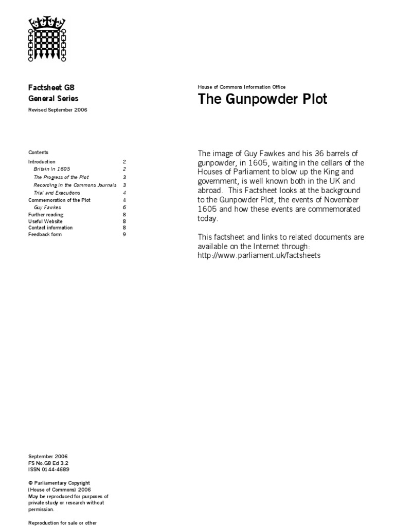 The Gunpowder Treason & Plot | PDF