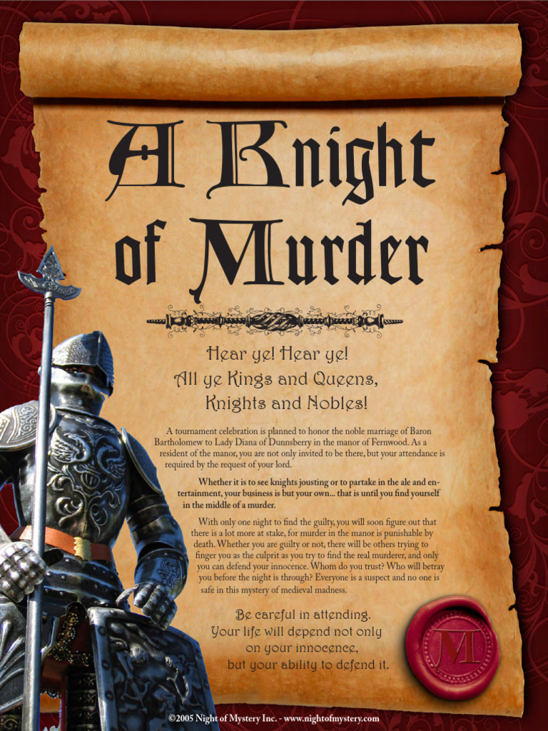 A Knight of Murder 8 12 Guests | PDF