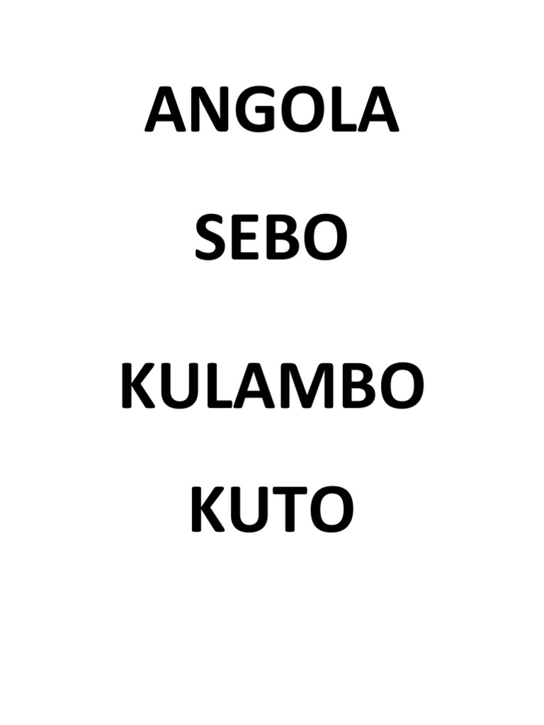 Angola Sebo Kulambo Kuto | PDF