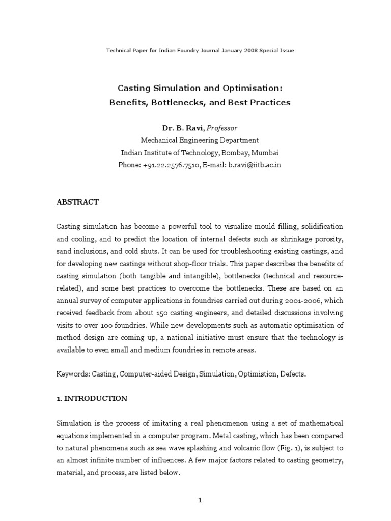 Casting Simulation | PDF | Casting (Metalworking) | Simulation