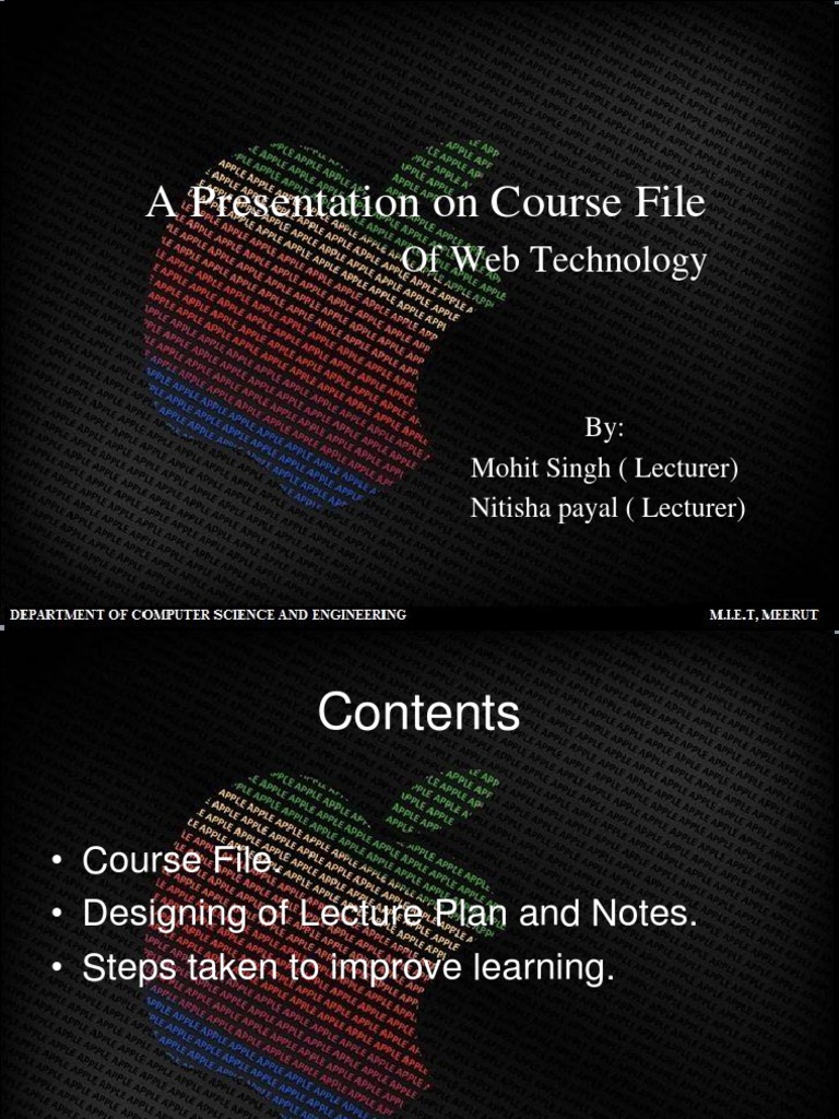 Web Technology Course File Overview | PDF